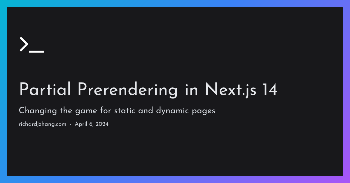 Partial Prerendering in Next.js 14 Partial Prerendering in Next.js 14